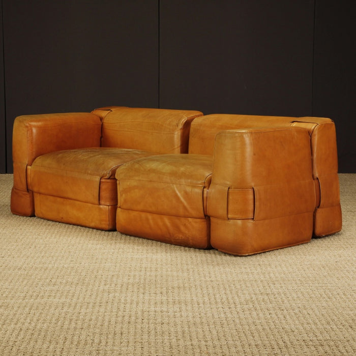 Mario Bellini's 932 Quartet Leather Sectional Sofa