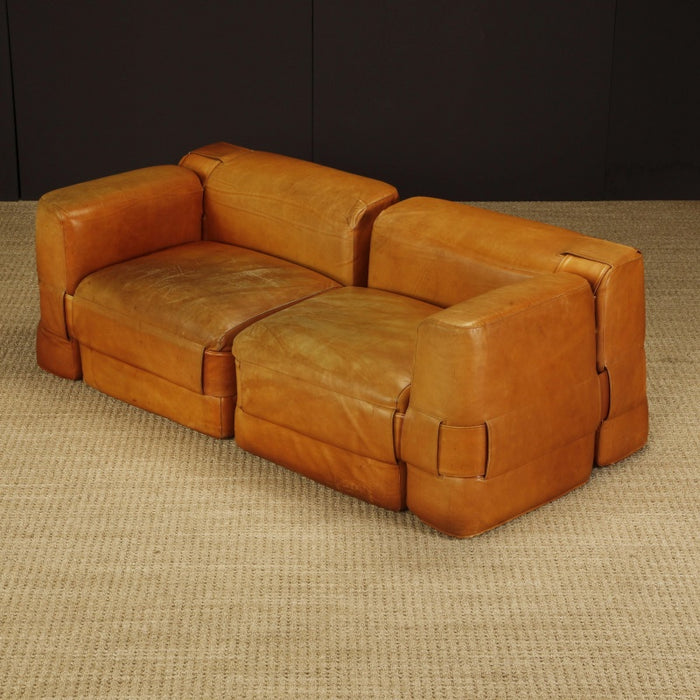 Mario Bellini's 932 Quartet Leather Sectional Sofa
