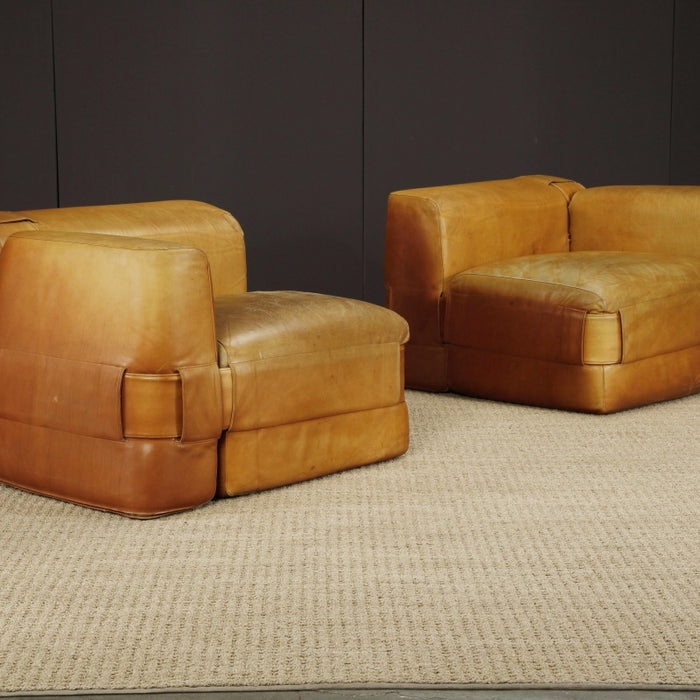 Mario Bellini's 932 Quartet Leather Sectional Sofa