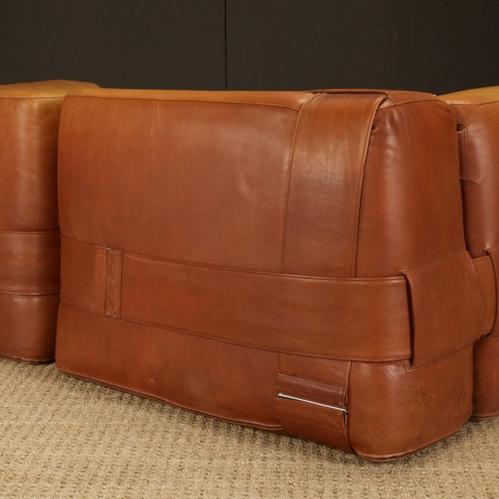 Mario Bellini's 932 Quartet Leather Sectional Sofa