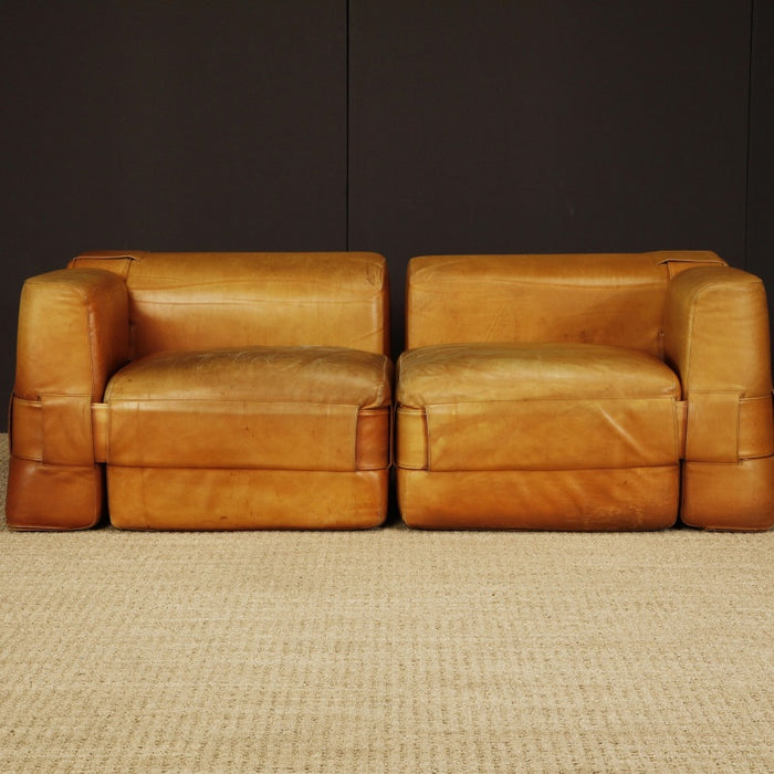 Mario Bellini's 932 Quartet Leather Sectional Sofa