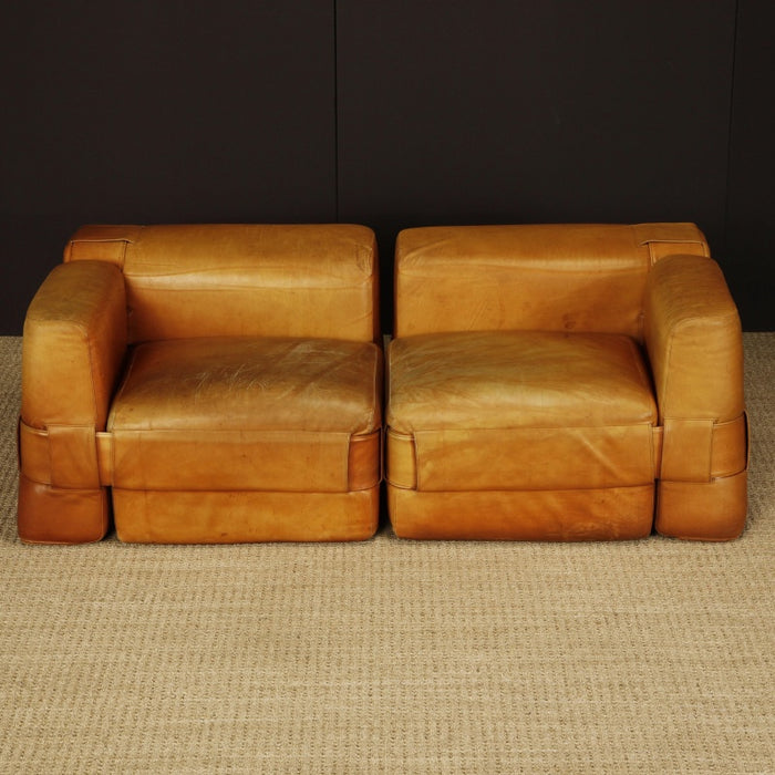 Mario Bellini's 932 Quartet Leather Sectional Sofa