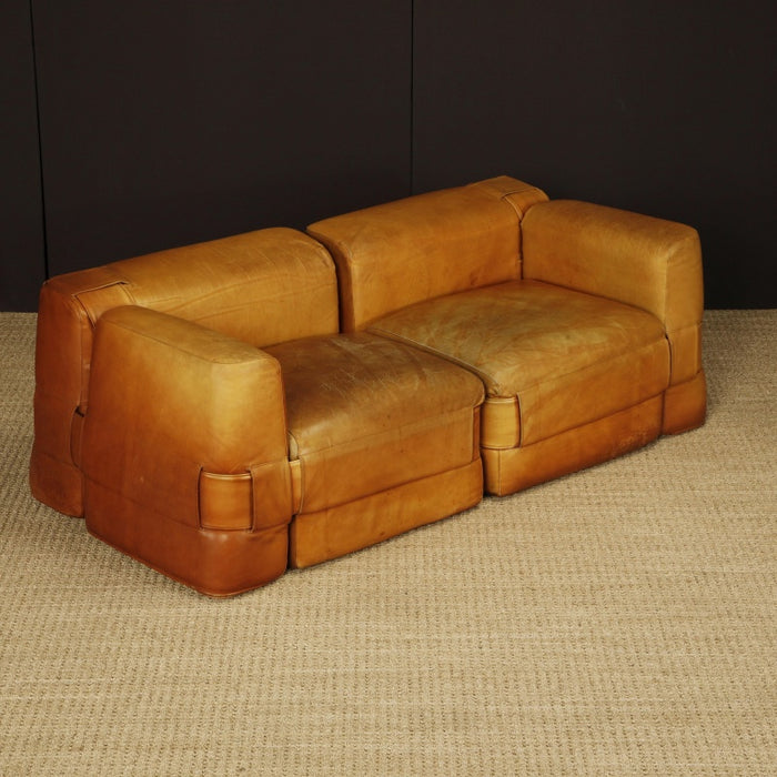 Mario Bellini's 932 Quartet Leather Sectional Sofa