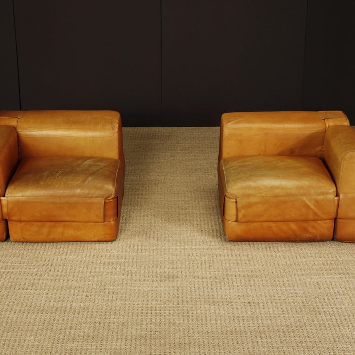 Mario Bellini's 932 Quartet Leather Sectional Sofa