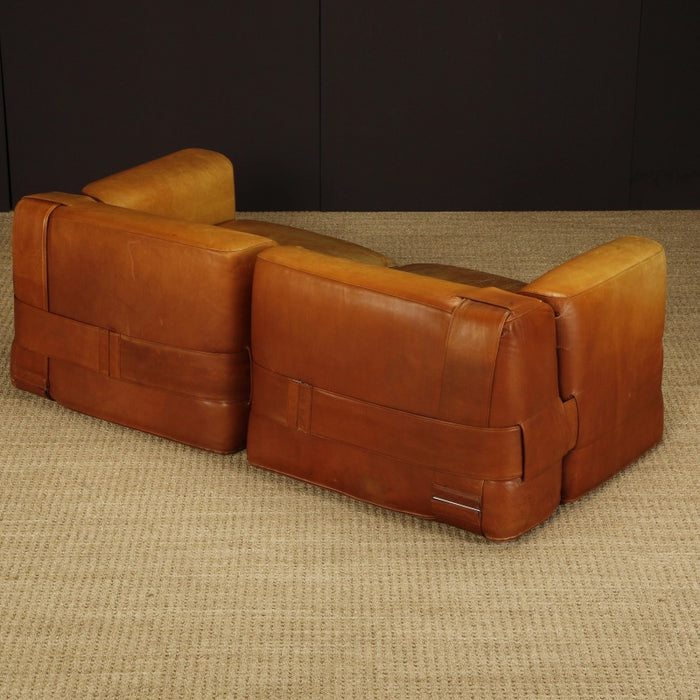 Mario Bellini's 932 Quartet Leather Sectional Sofa